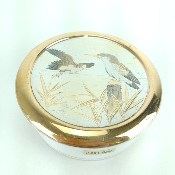 Chokin | Accents | Art Of Chokin 24k Gold Edged Keepsake Trinket Jar ...